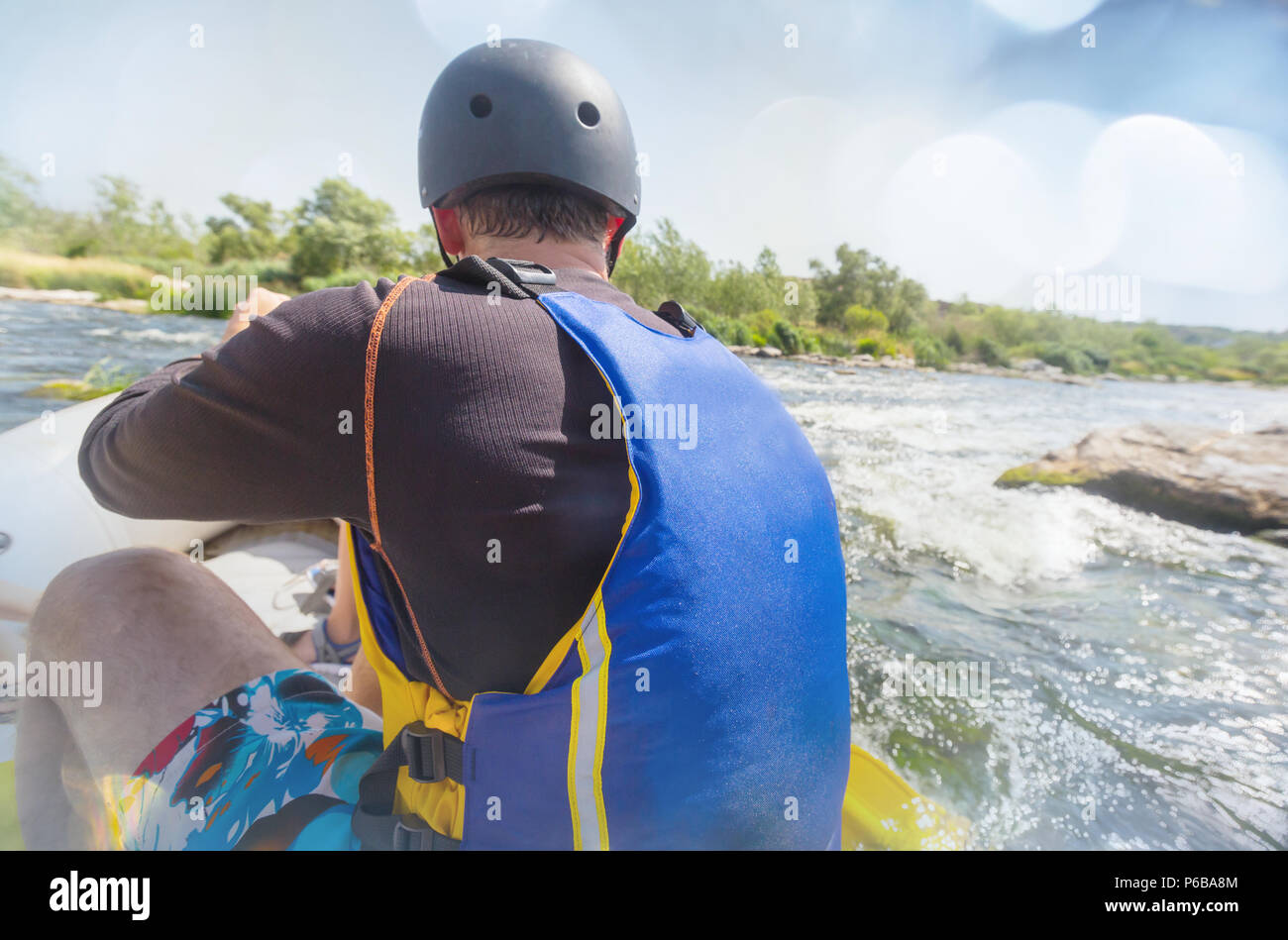 Rafting team , summer extreme water sport Stock Photo - Alamy