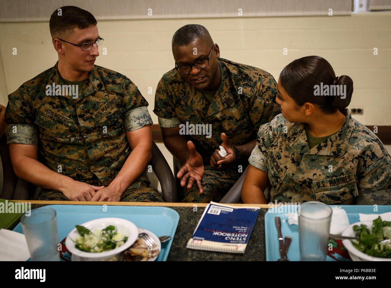 U.S. Marine Corps Sgt. Maj. Charles Williams (center), Marine Corps ...