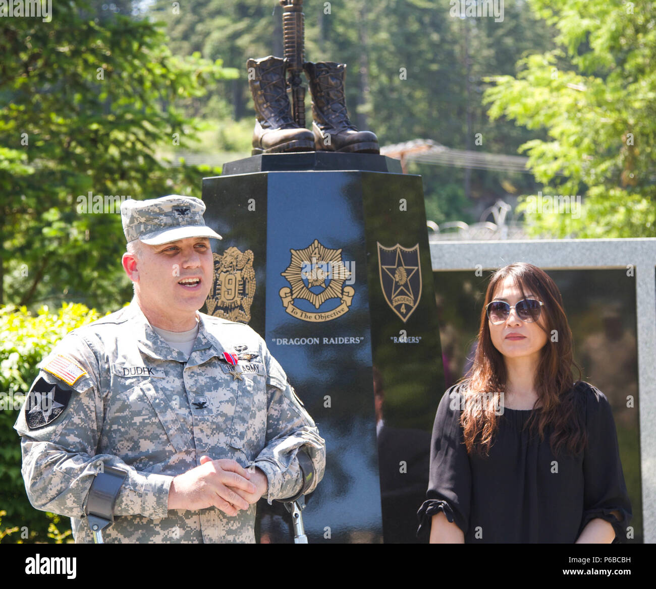 Col. Daniel Dudek, collective training chief at I Corps on JBLM, and his wife Megan at his ...