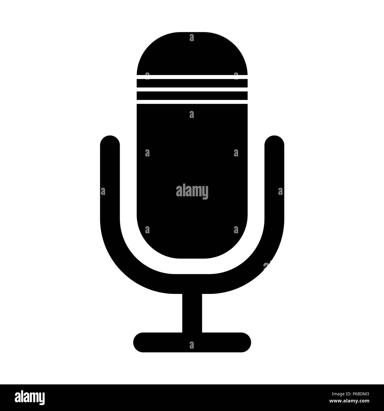 Microphone illustration on white Black and White Stock Photos & Images ...
