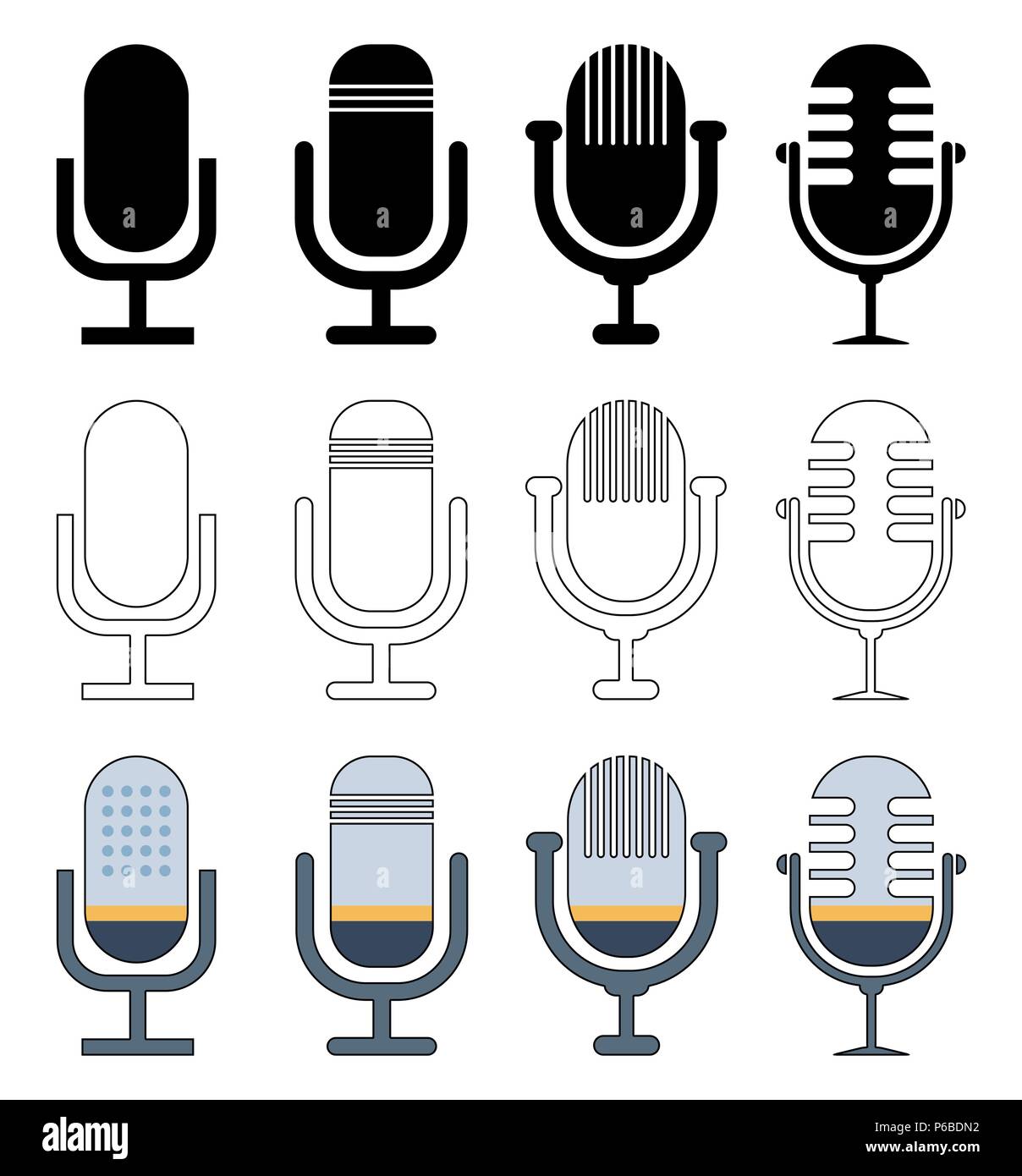 Microphone isolated on white background Stock Vector Image & Art - Alamy