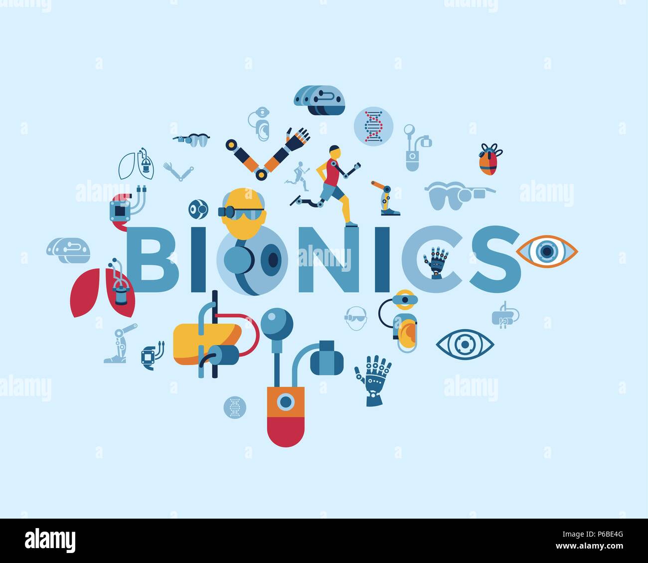 Digital vector bionics and artificial intelligence icon set ...