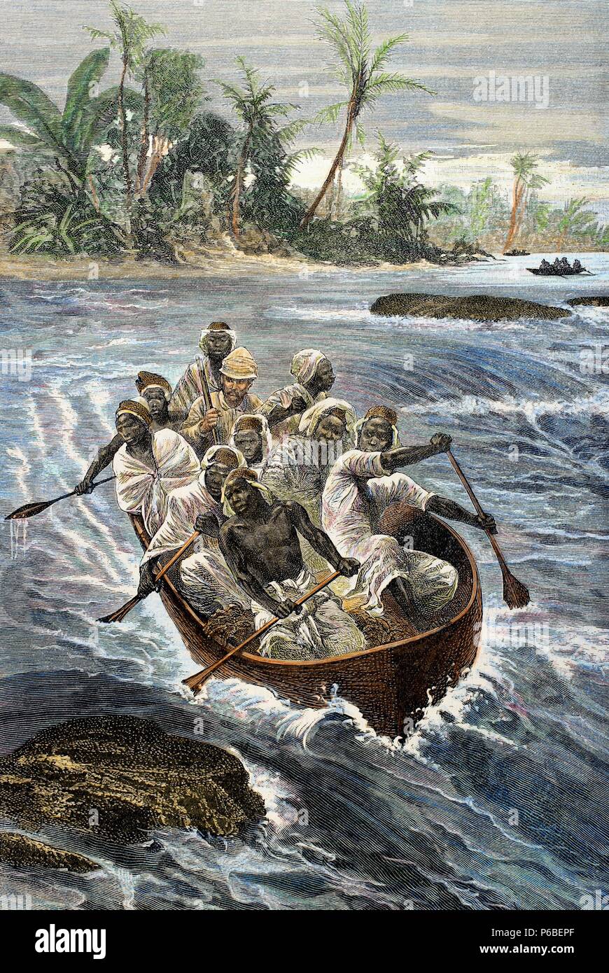 Henry Morton Stanley (1841-1904) expedition. British journalist and ...