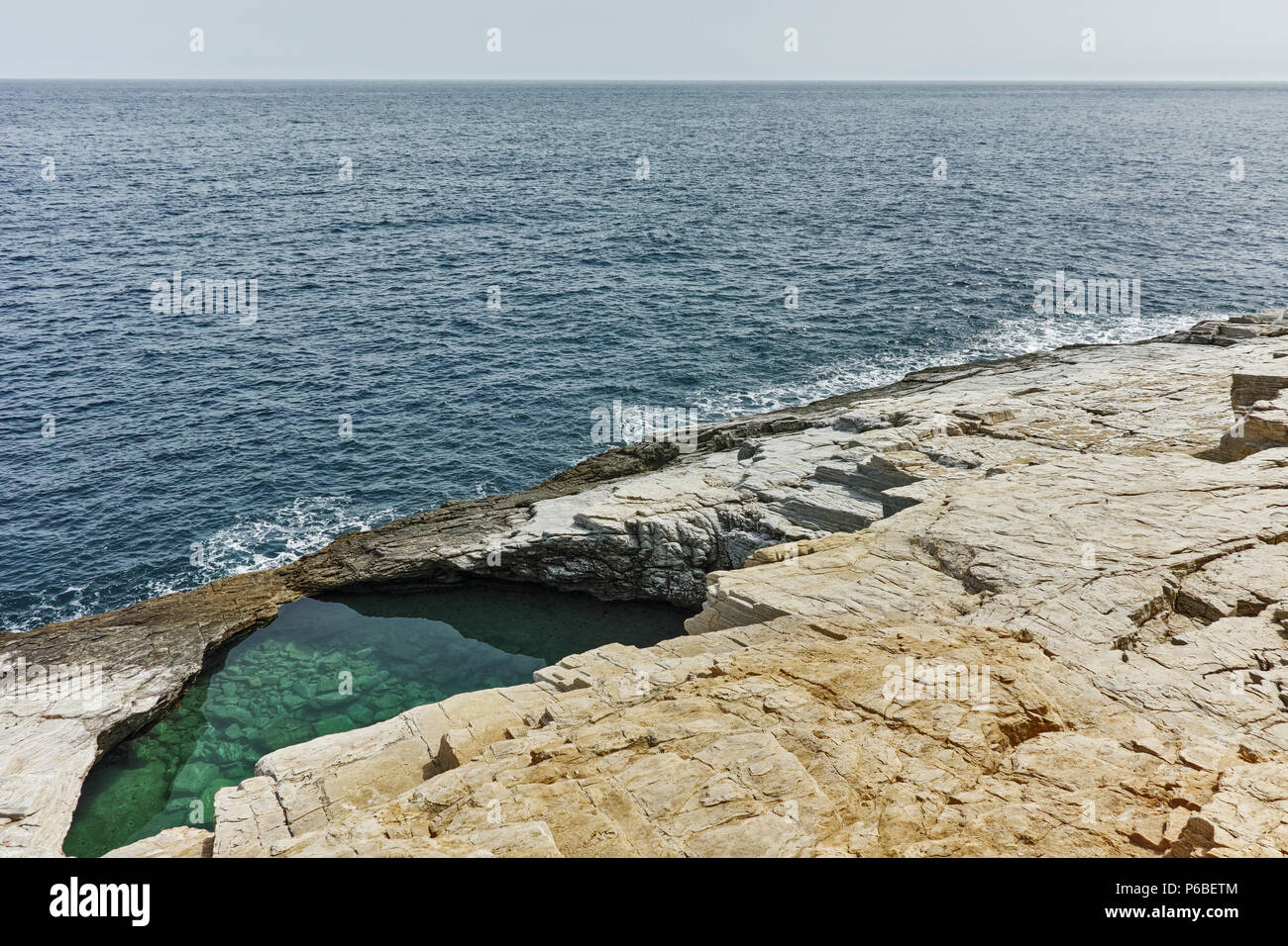 Amazing view of Giola Natural Pool in Thassos island, East Macedonia ...