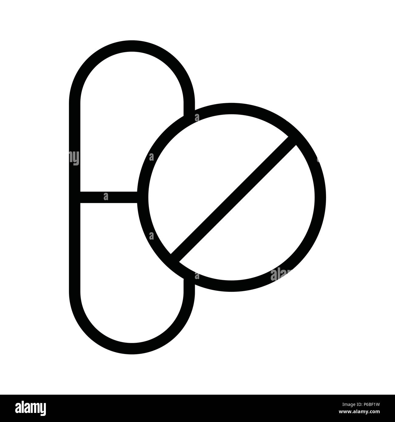 a capsule and pills icon with outline style vector illustration Stock ...