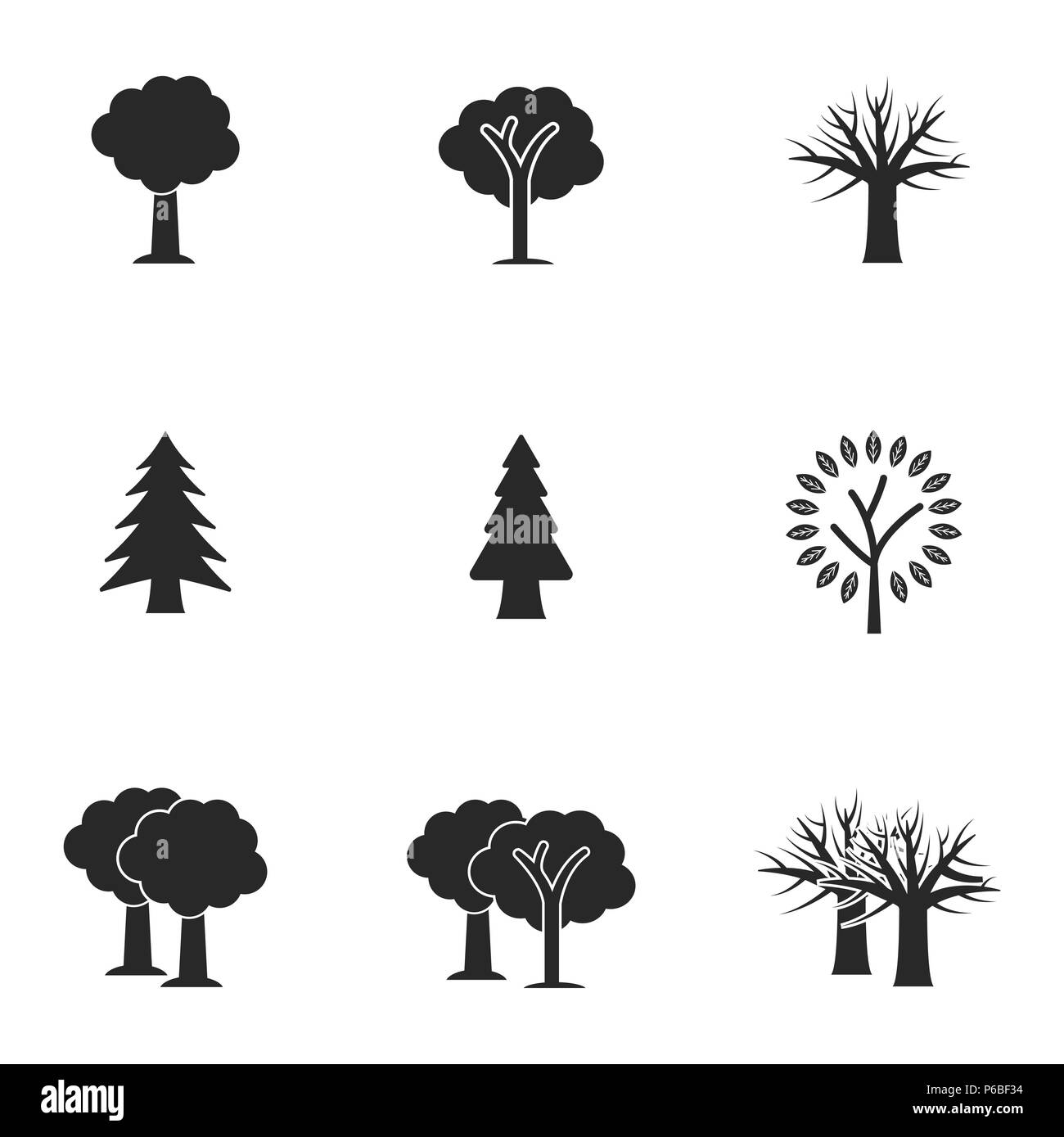Tree icon set. Line style icon design. UI. Illustration of tree icon ...