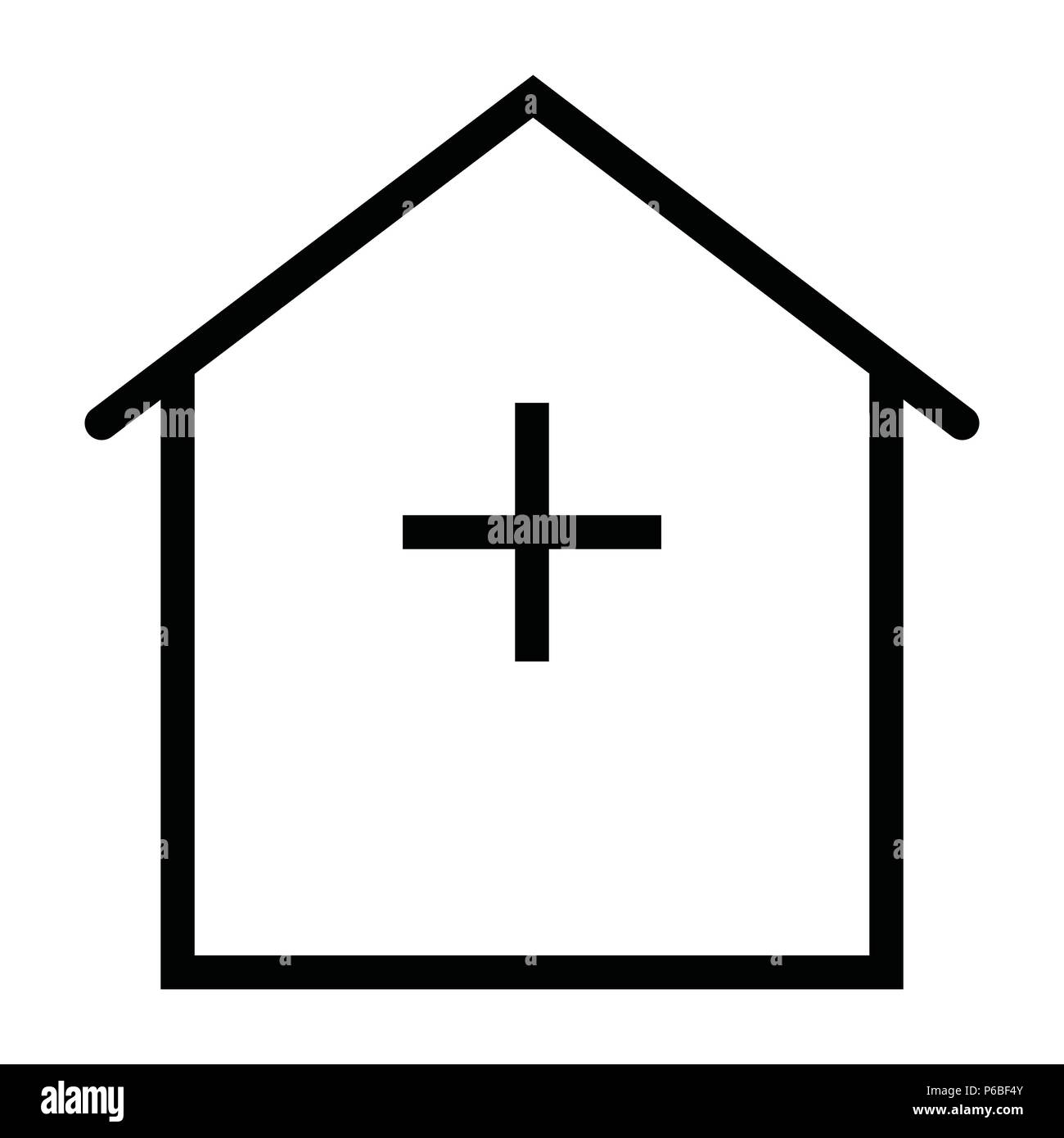 hospital icon with outline style vector illustration Stock Vector Image ...