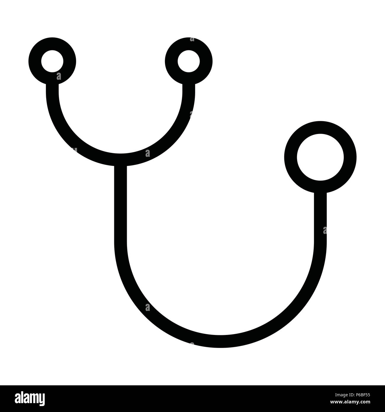 stethoscope icon with outline style vector illustration Stock Vector ...