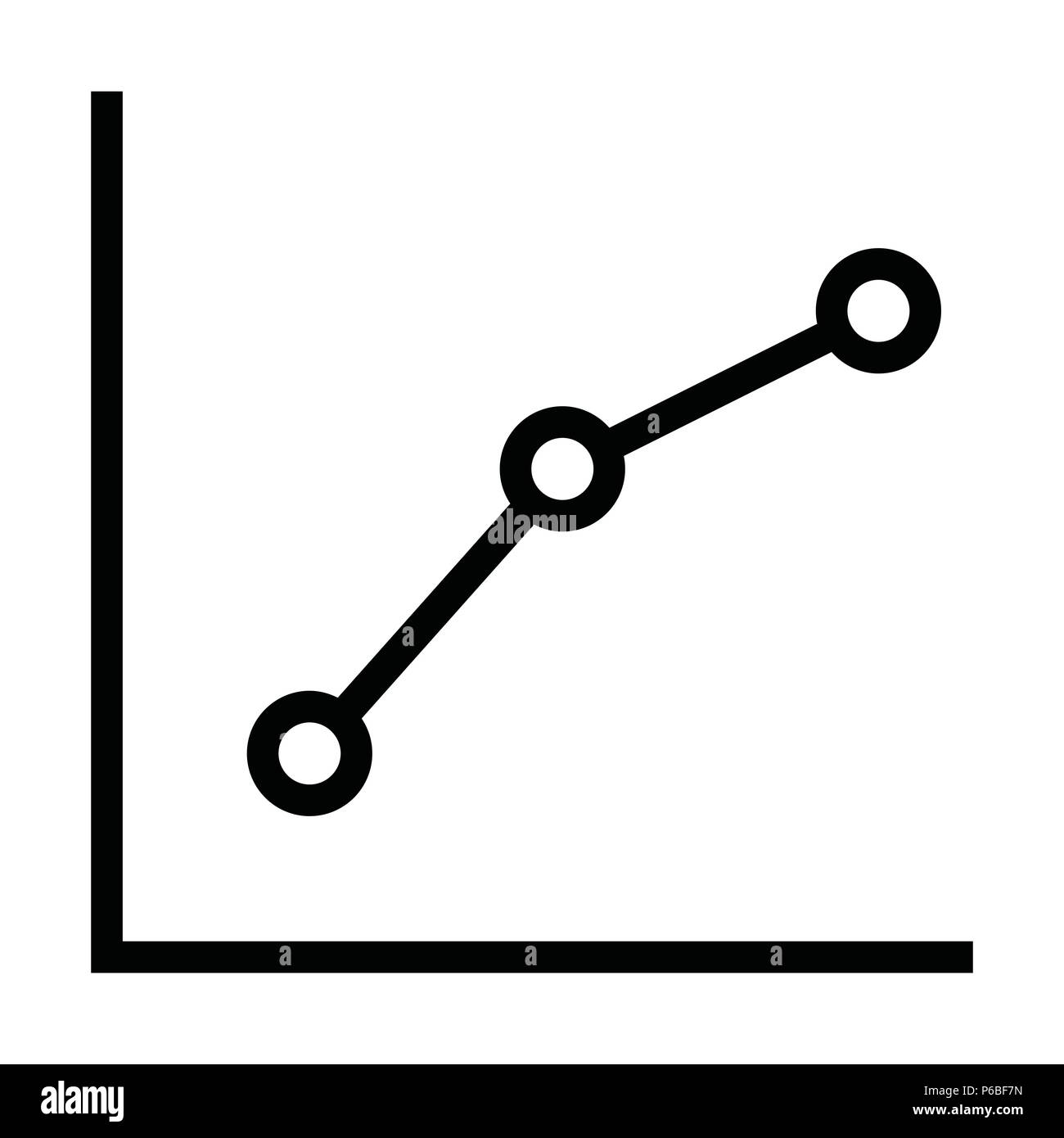 graph icon with dot connect outline style vector illustration Stock ...