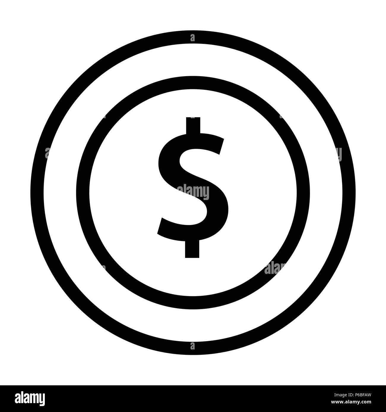 money coin icon with outline style vector illustration Stock Vector ...