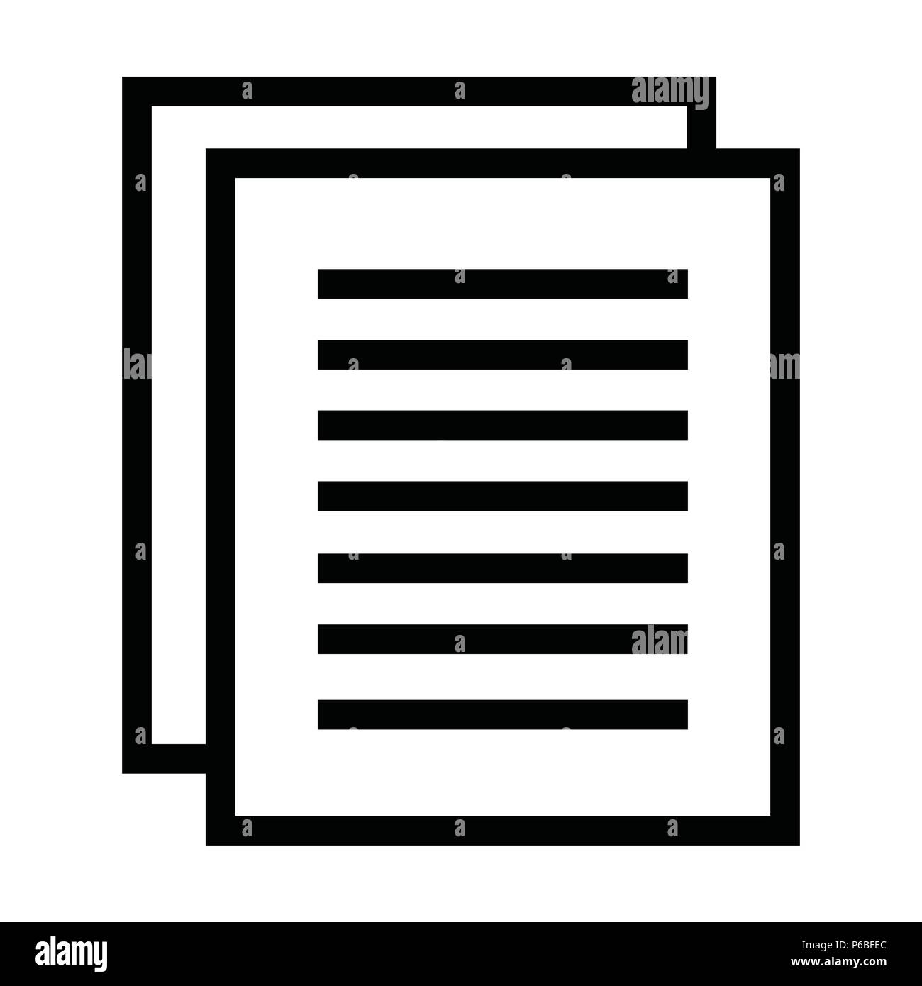 a copy of document paper icon with outline style vector illustration ...