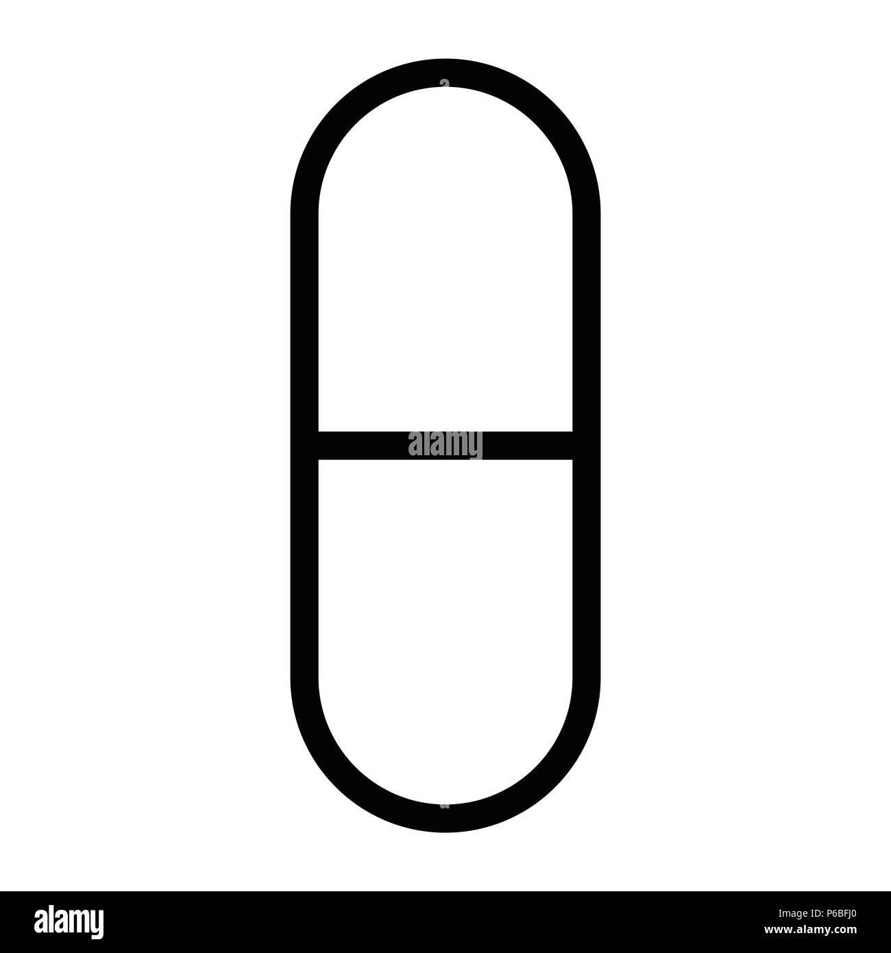 a capsule healthcare outline icon vector illustration Stock Vector ...