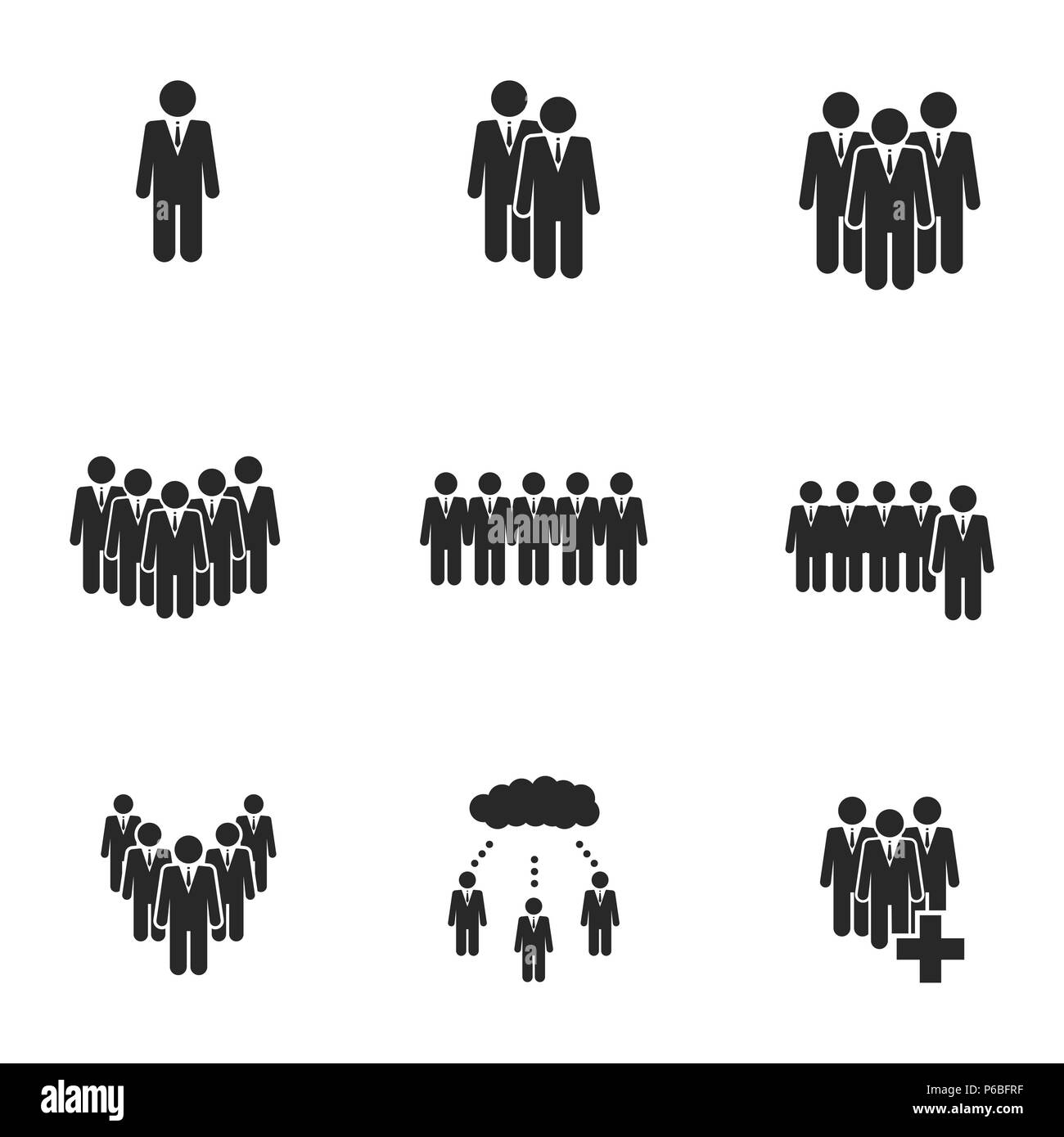 Team icon set. Line style icon design. UI. Illustration of team icon ...