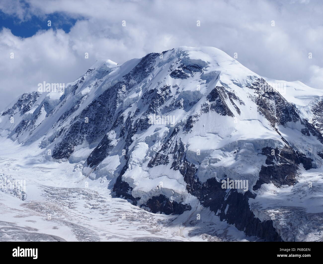 Impressive Lyskamm massif landscapes and glacier at Monte Rosa swiss ...