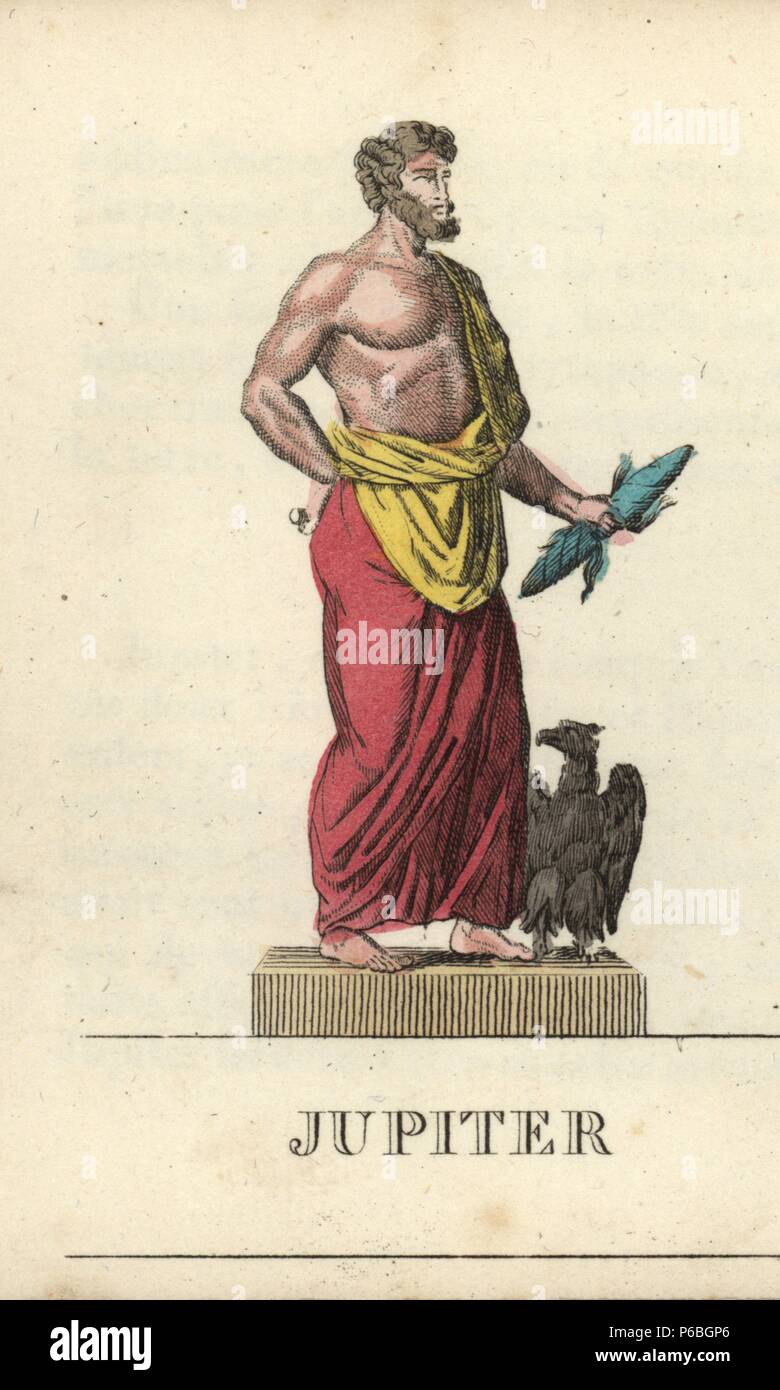 Jupiter, King of the Roman Gods, god of the sky and thunder, holding a ...