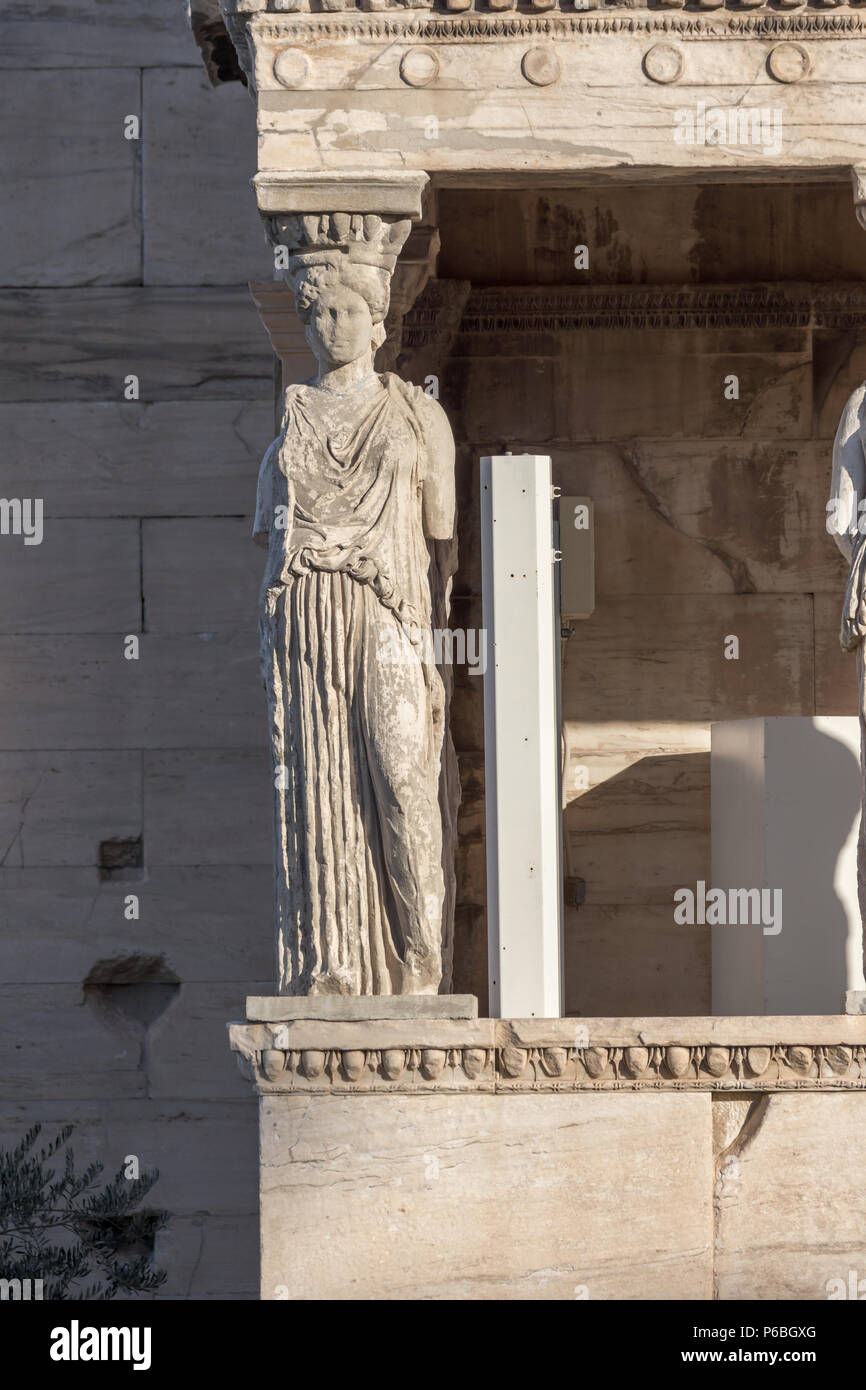 The Porch of the Caryatids in The Erechtheion an ancient Greek temple ...