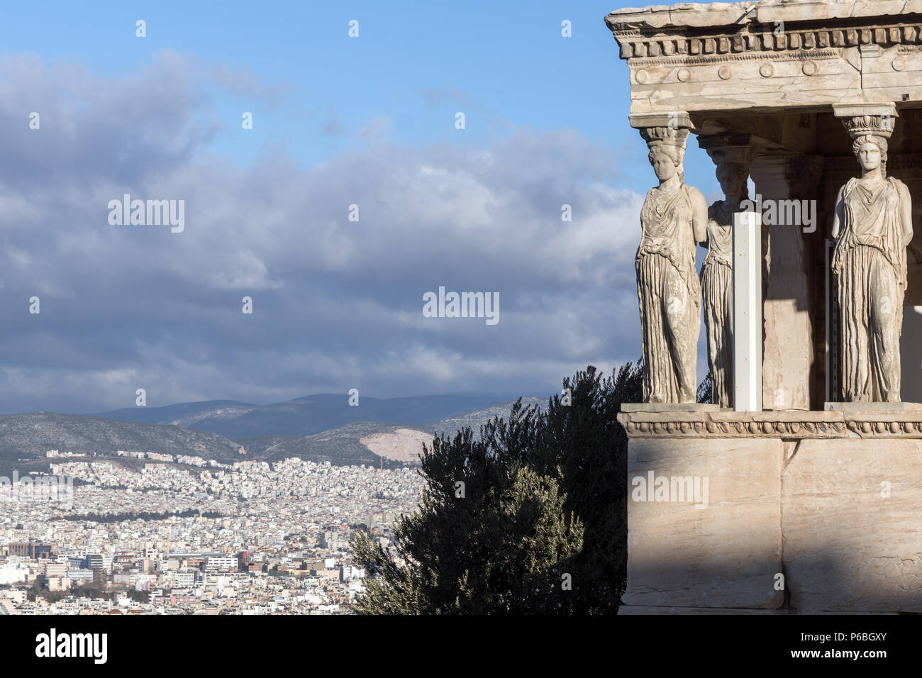 The Porch of the Caryatids in The Erechtheion an ancient Greek temple ...