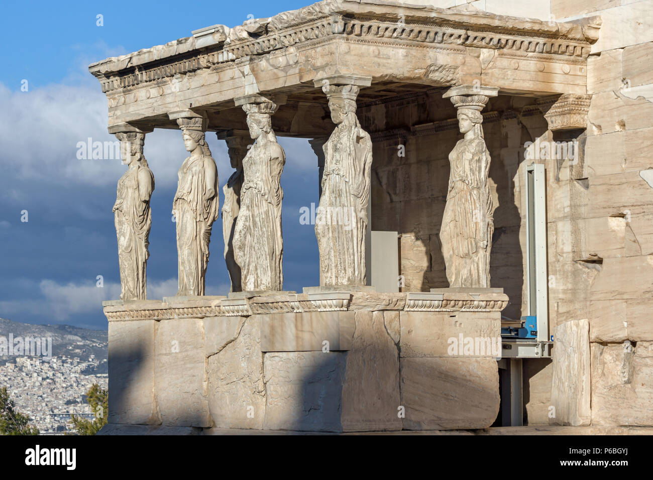 The Porch of the Caryatids in The Erechtheion an ancient Greek temple ...