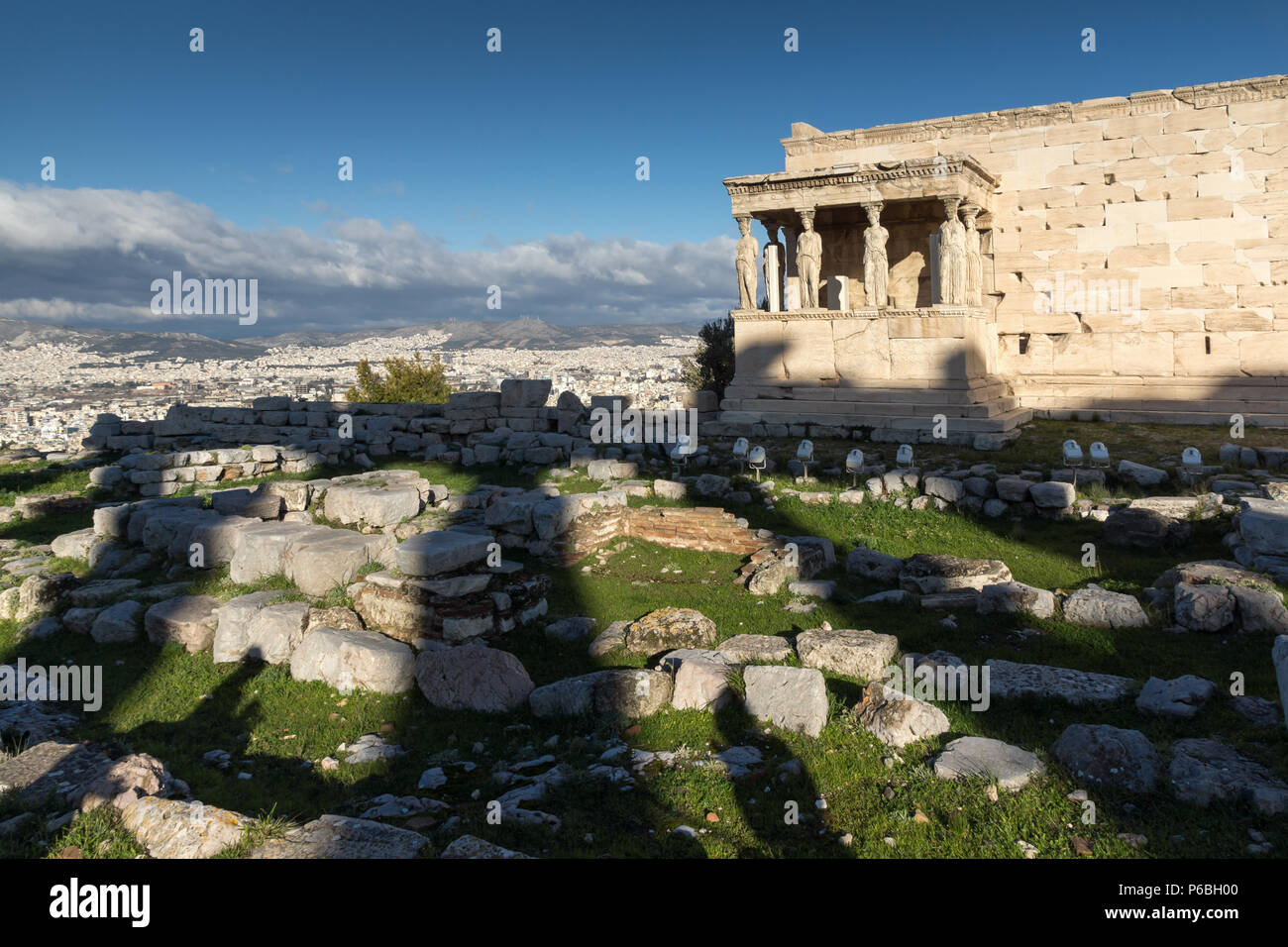 The Porch of the Caryatids in The Erechtheion an ancient Greek temple ...