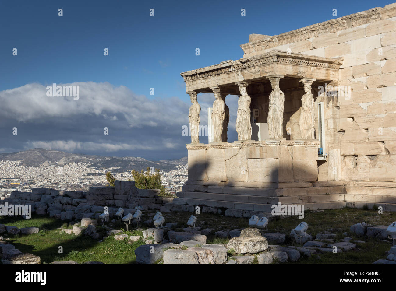 The Porch of the Caryatids in The Erechtheion an ancient Greek temple ...