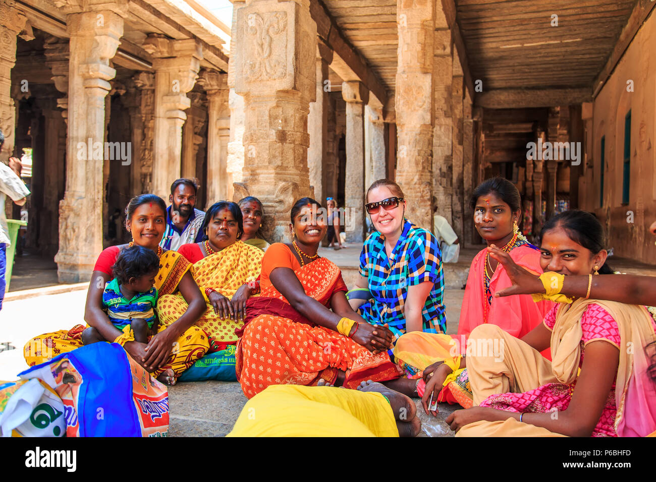 Tamil girl in sari hi-res stock photography and images - Alamy