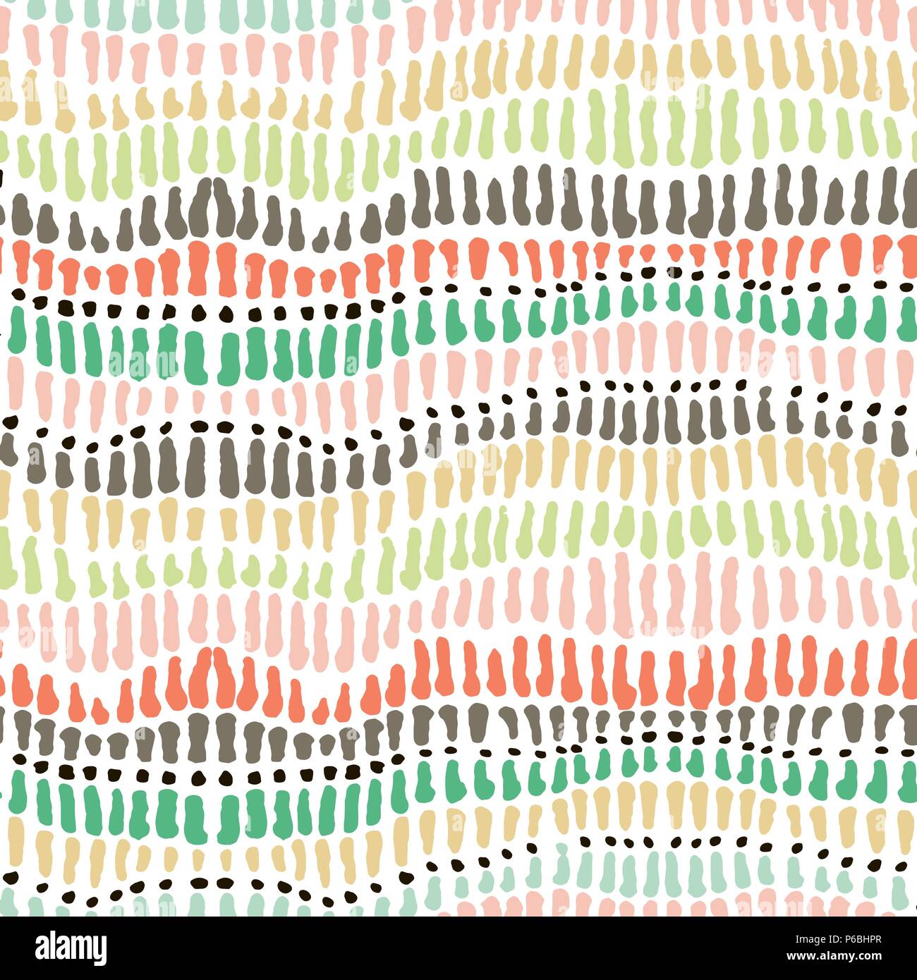 Seamless vector spots and strokes retro 60s colours pattern Stock ...