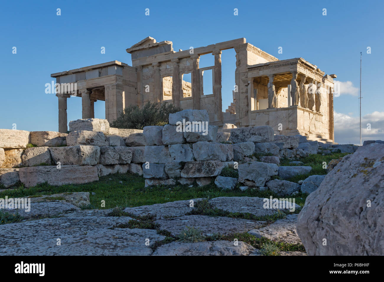 The Porch of the Caryatids in The Erechtheion an ancient Greek temple ...