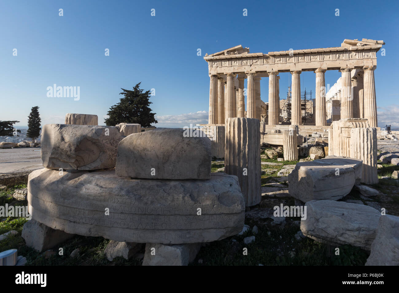 Amazing view of The Parthenon in the Acropolis of Athens, Attica ...