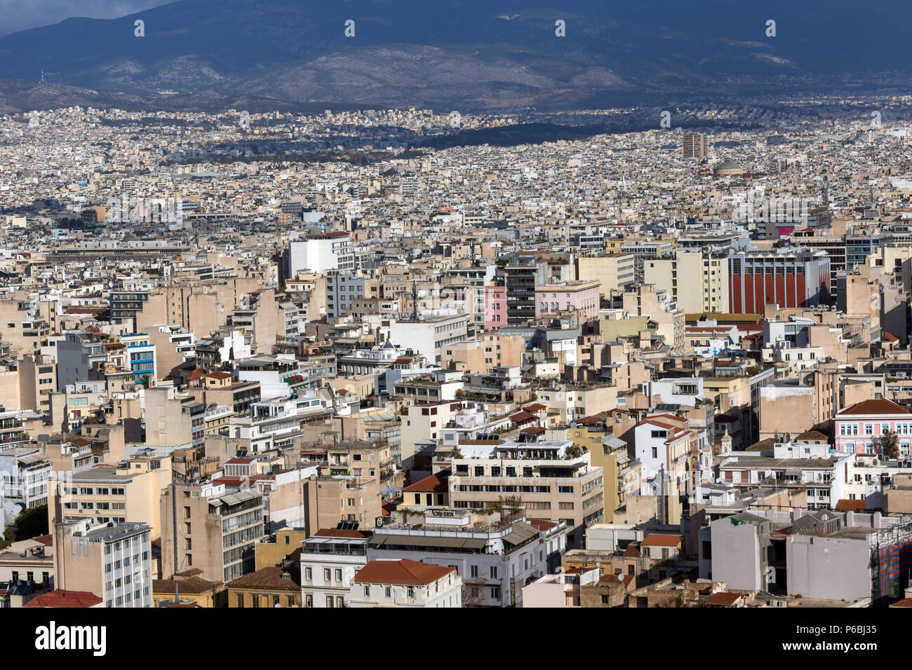 Amazing panorama from Acropolis to city of Athens, Attica, Greece Stock ...