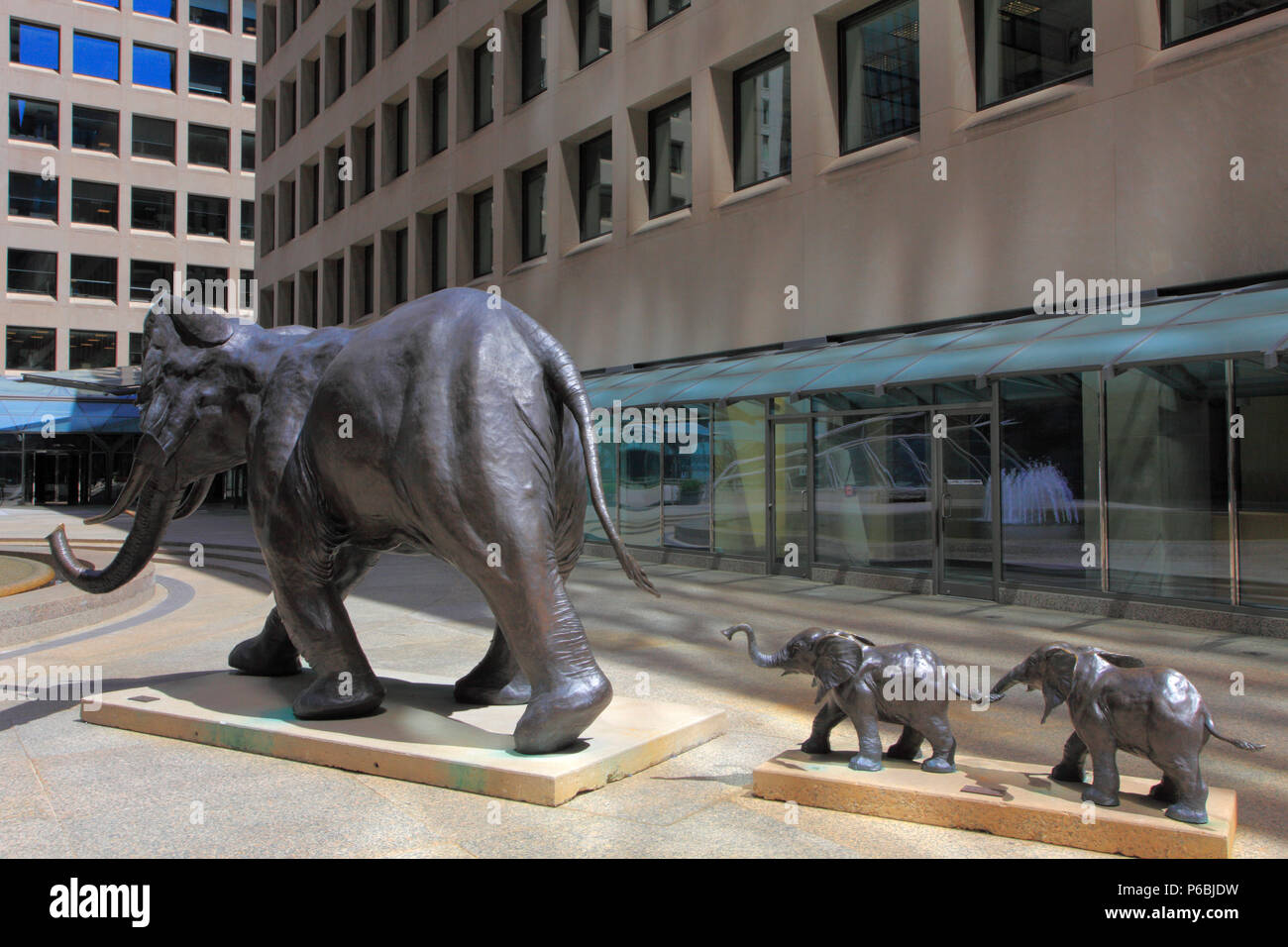 Canada, Ontario, Toronto, Financial District, elephants statue Stock ...