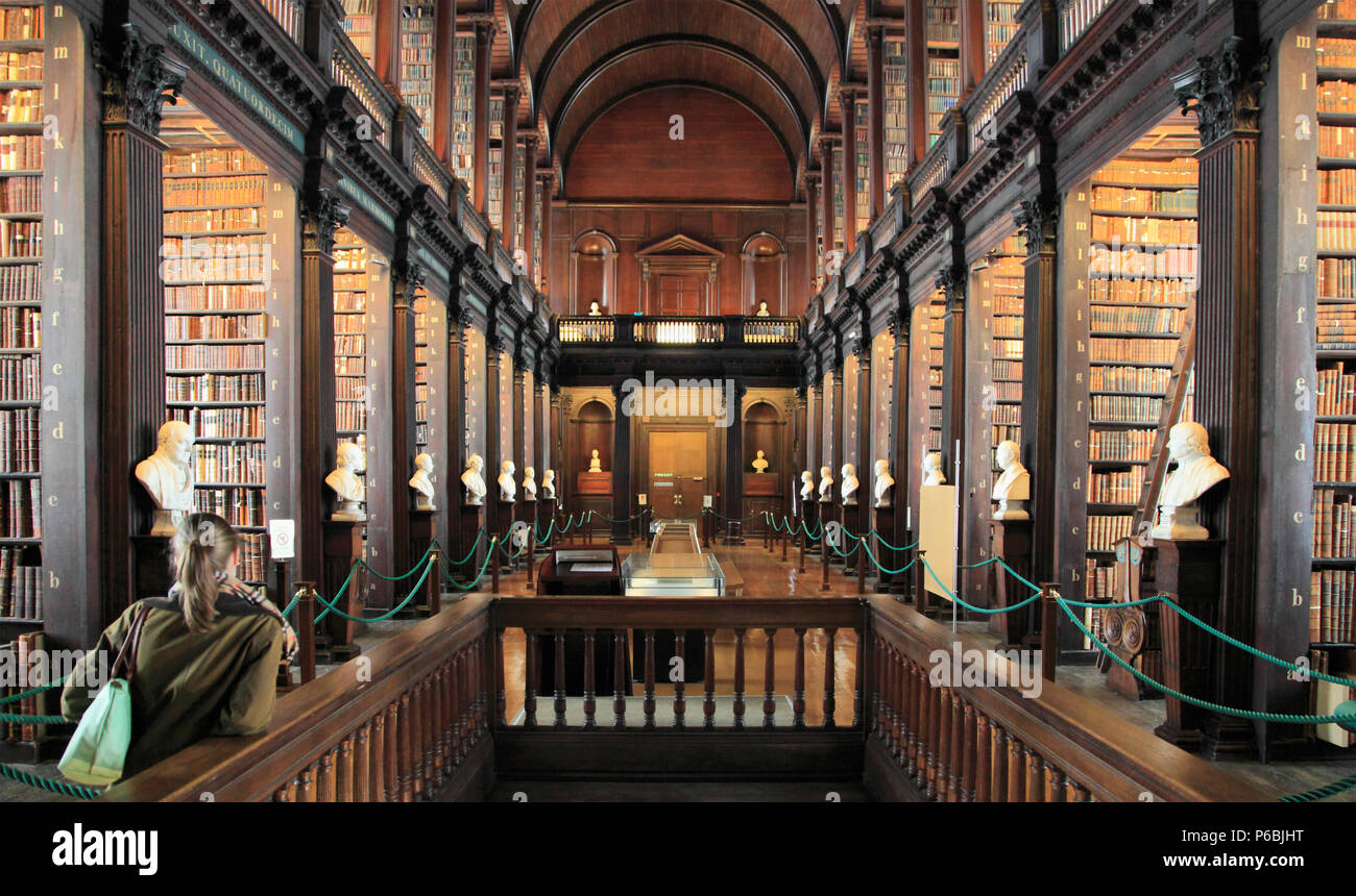 Ireland, Dublin, Trinity College, Old Library, The Long Room Stock ...