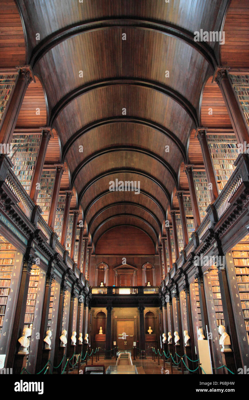 Ireland, Dublin, Trinity College, Old Library, The Long Room Stock ...