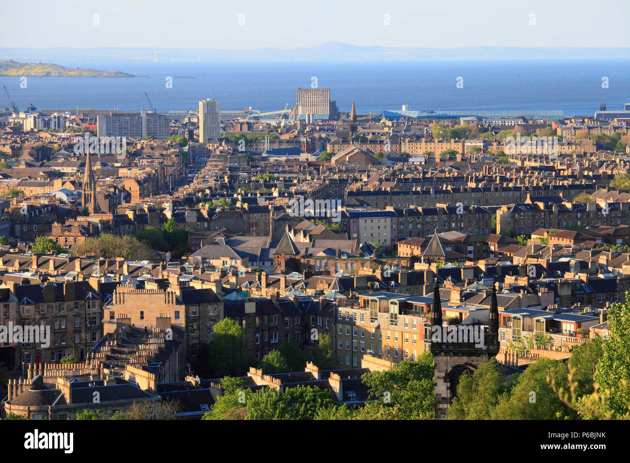 UK, Scotland, Edinburgh, Leith, Firth of Forth, aerial view Stock Photo ...