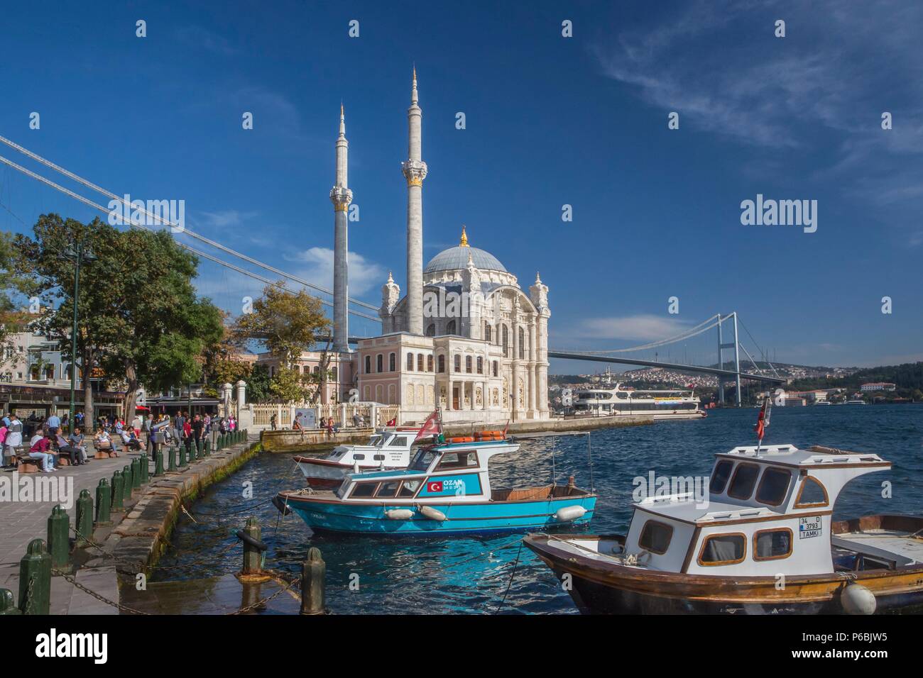 Turkey, Istambul, Ortakoy District, Grand Mecidiye Mosque Stock Photo ...