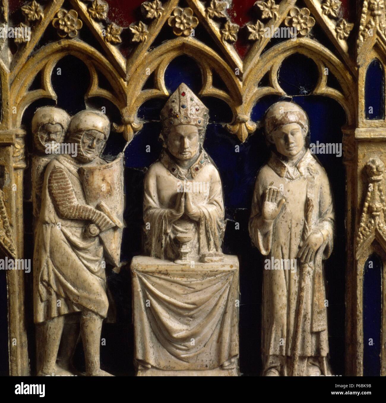 Gothic tomb of Saint Narcissus, 15th century. Iglesia de San Félix ...