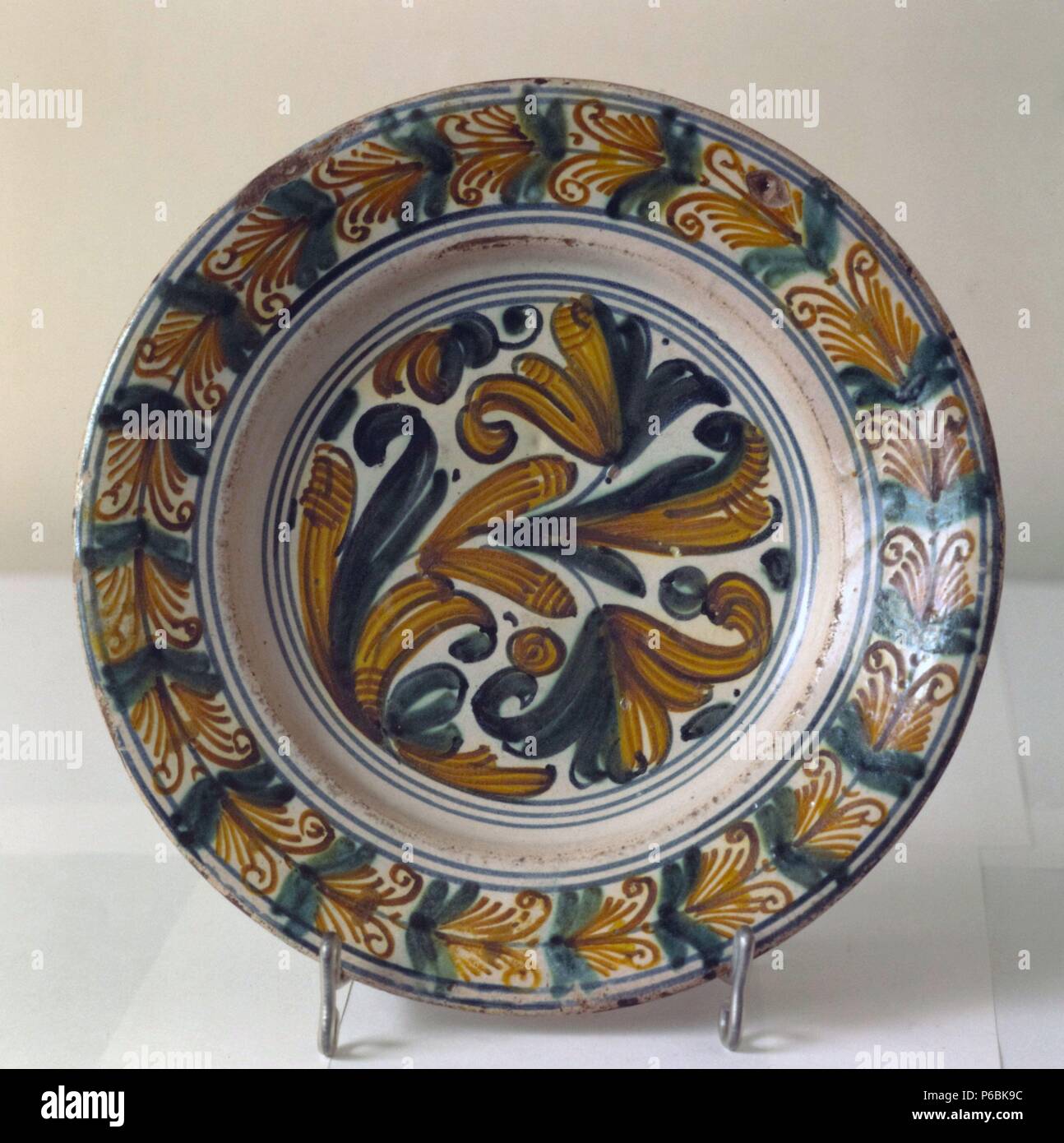 Polychrome plate, 17th century Stock Photo - Alamy