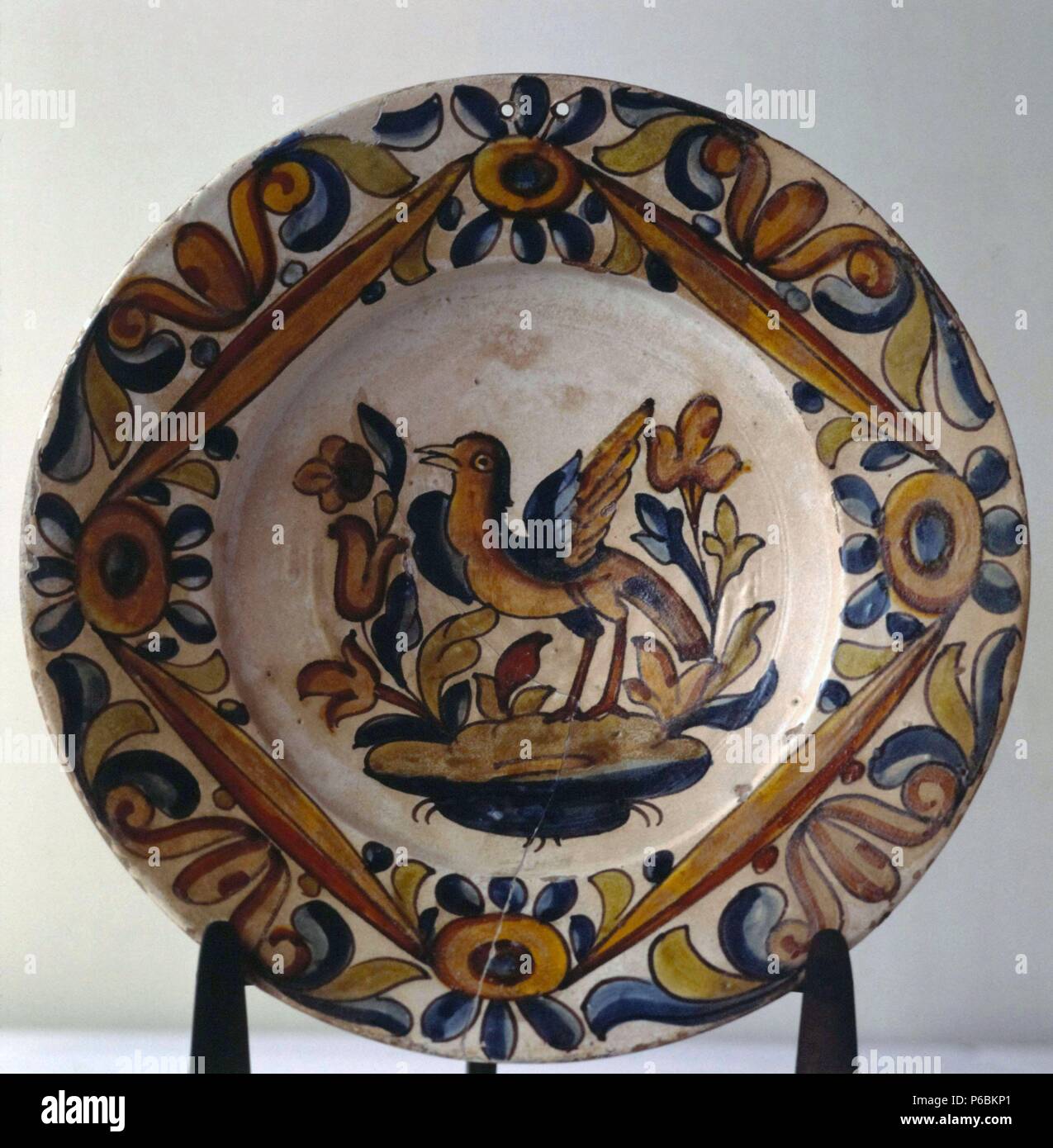 Polychrome plate, 17th century Stock Photo - Alamy