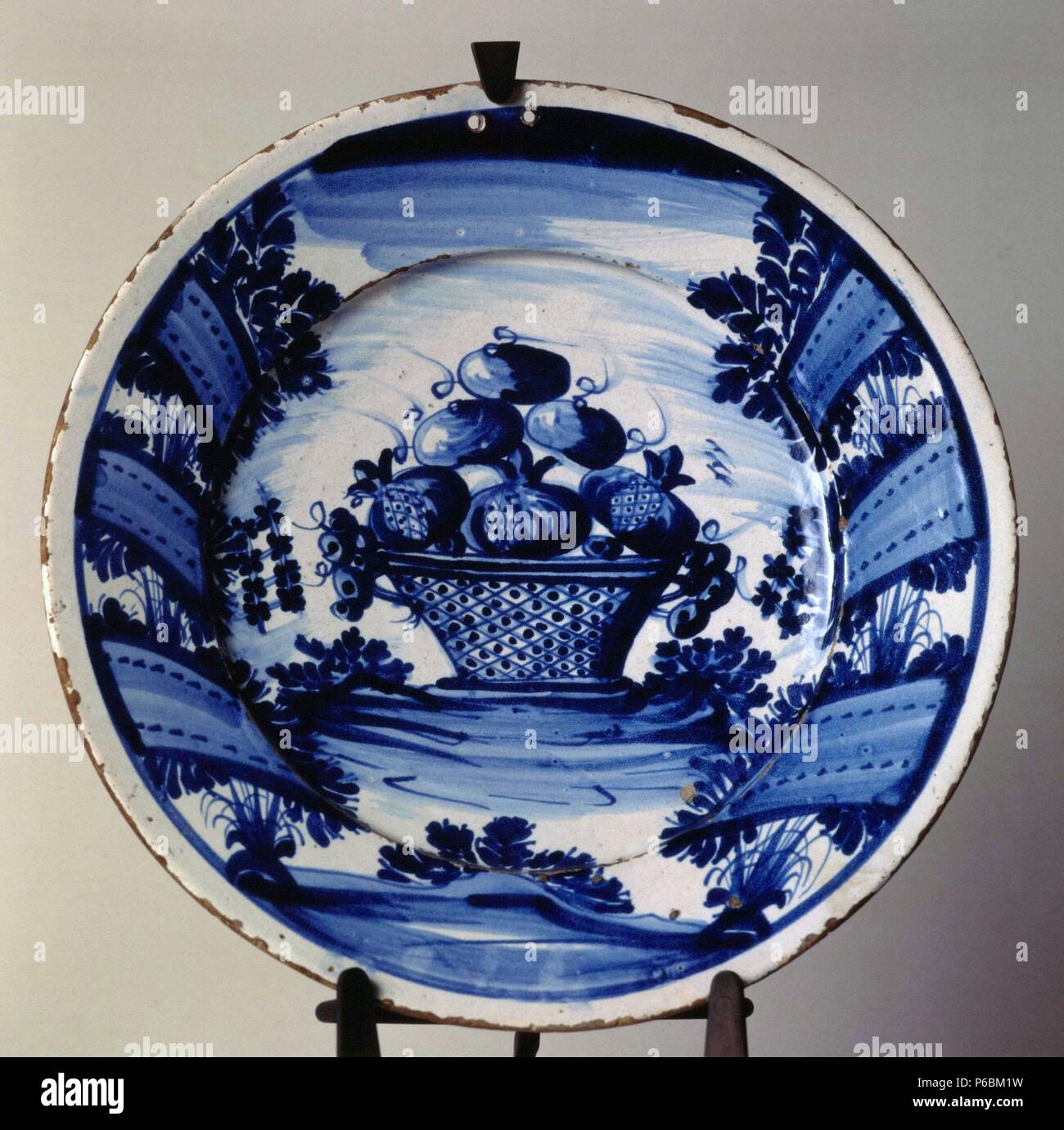 Blue plate, 18th century Stock Photo - Alamy