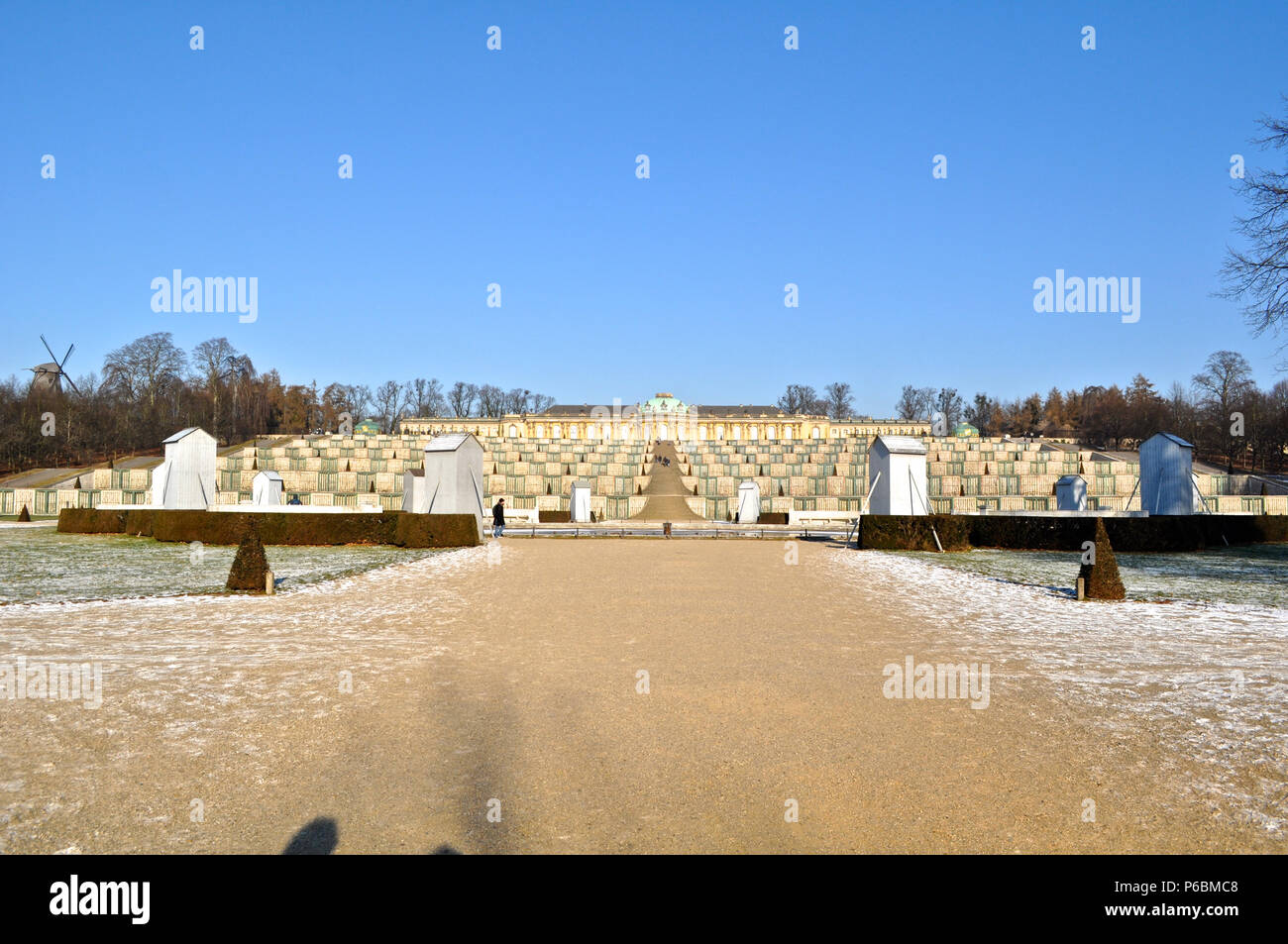 The Schloss Sanssouci, a summer palace of Frederick the Great in ...