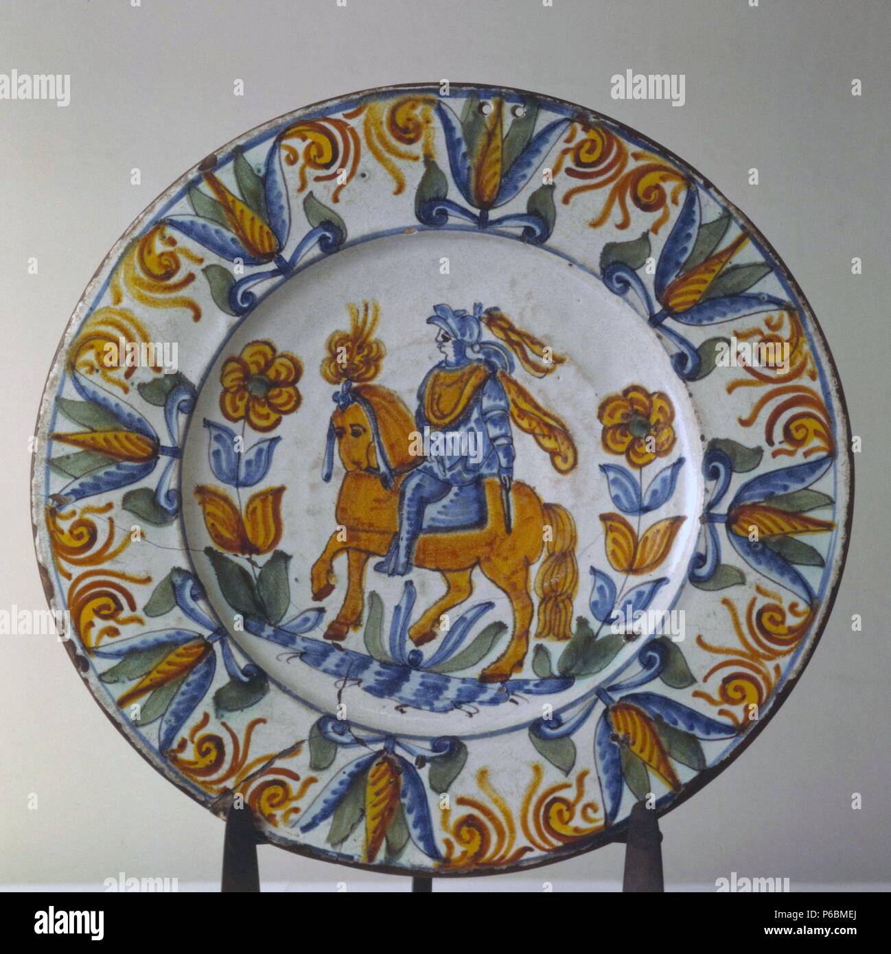 Polychrome plate, 17th century Stock Photo - Alamy