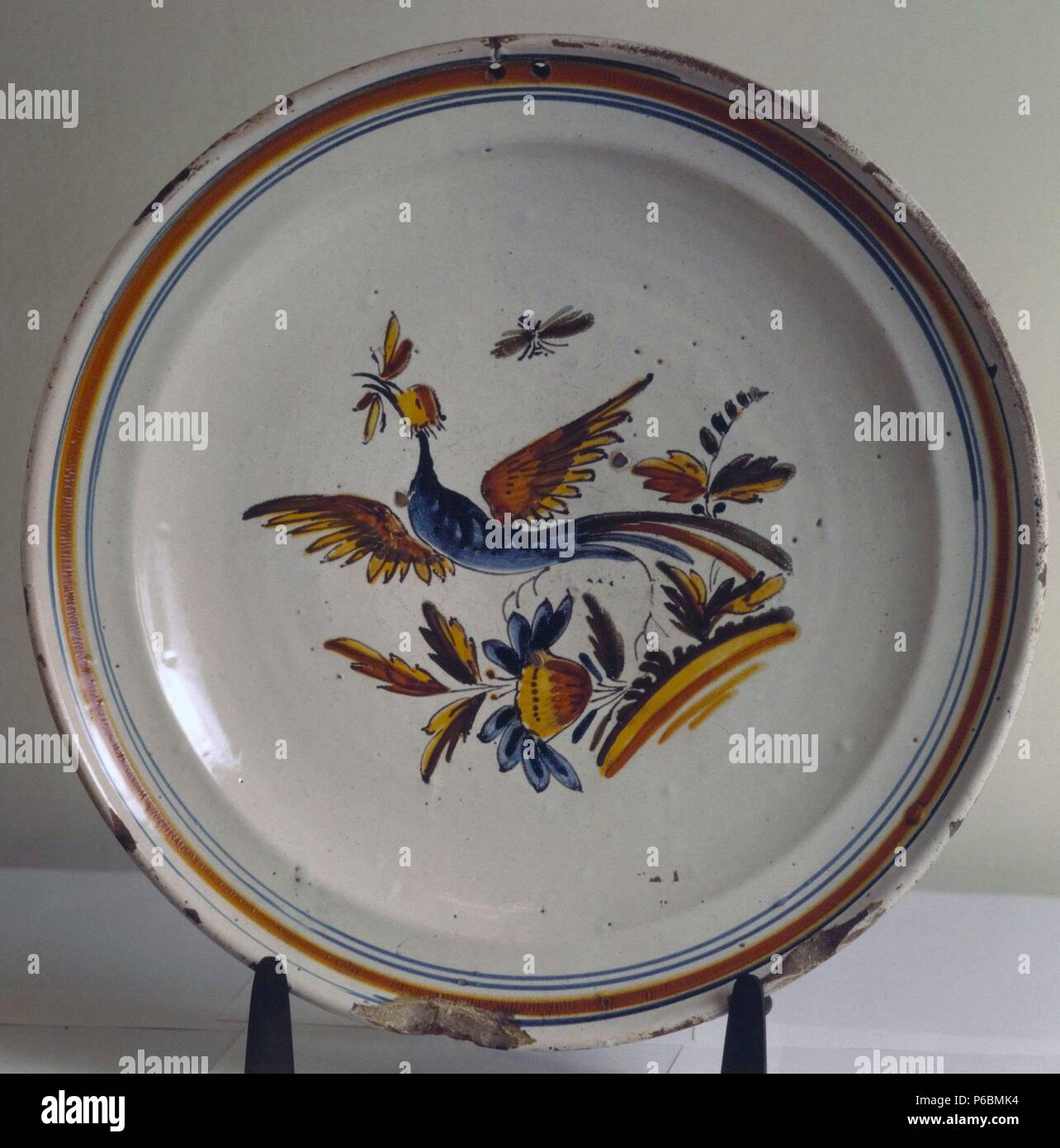 Polychrome plate, 17th century Stock Photo - Alamy