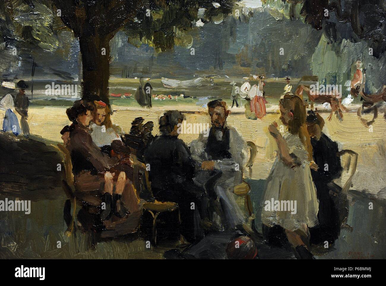 Isaac Israels (1865-1934). Dutch painter. In the Bois de Boulogne near ...