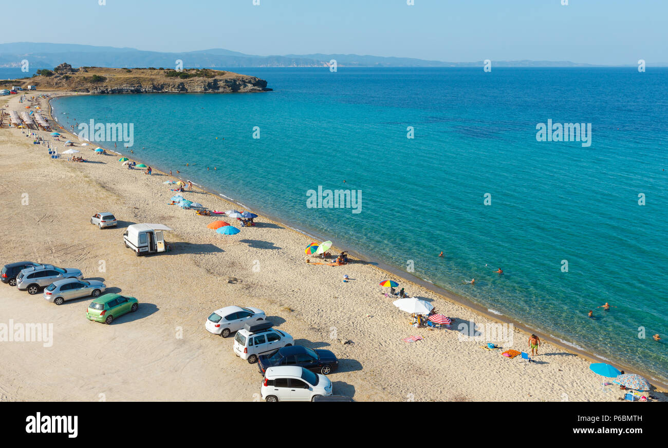 Ormos Panagias, Halkidiki, Greece - JULY 25, 2016: Summer sea top view ...