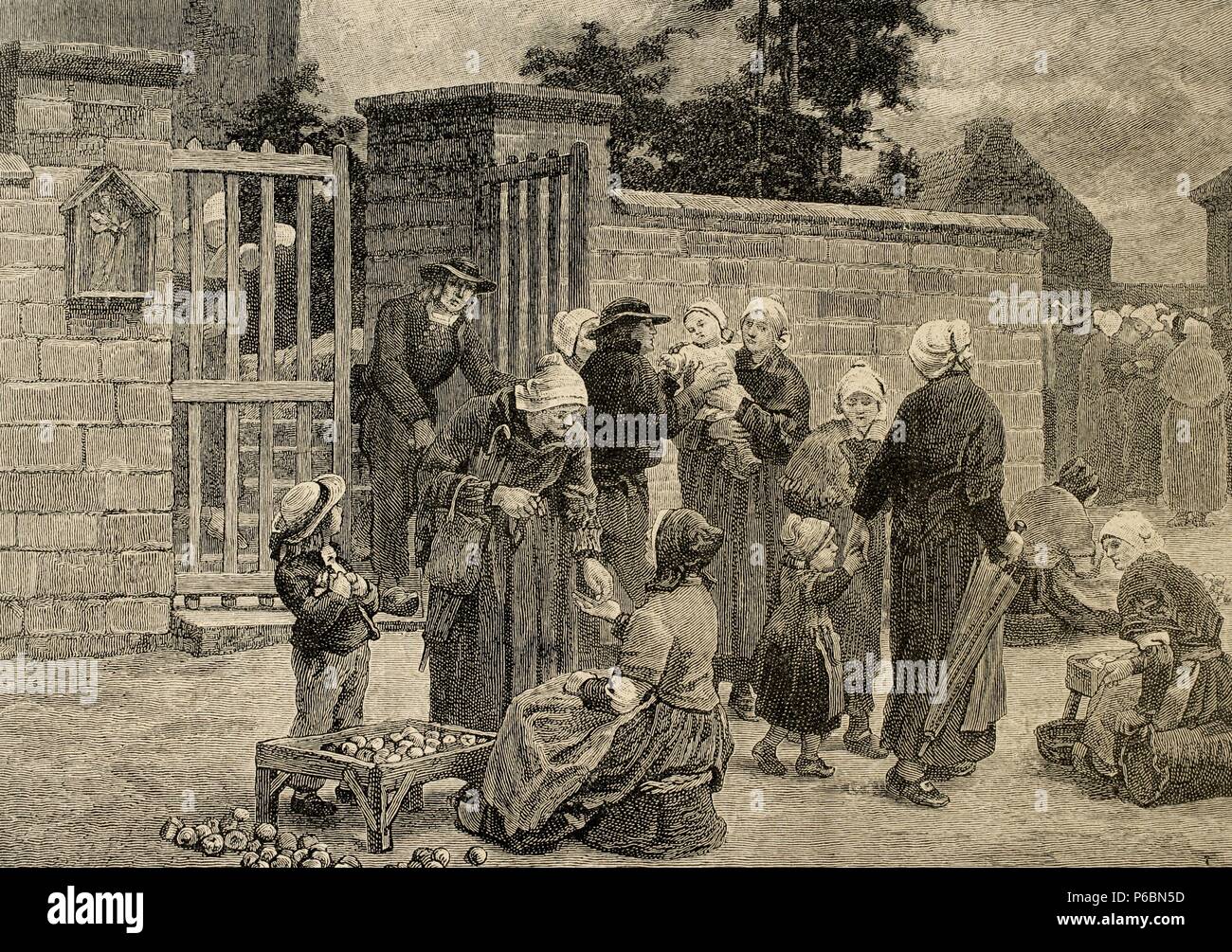 Leon Augustin Lhermitte (1844Ð1925). French painter. Engraving of a ...