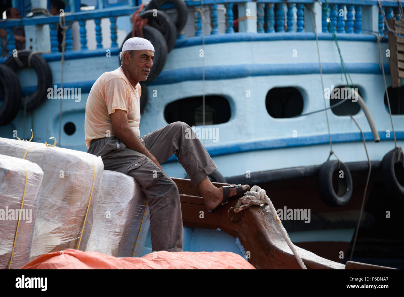 Iranian Dhow Sailors in Deira,Dubai Stock Photo - Alamy