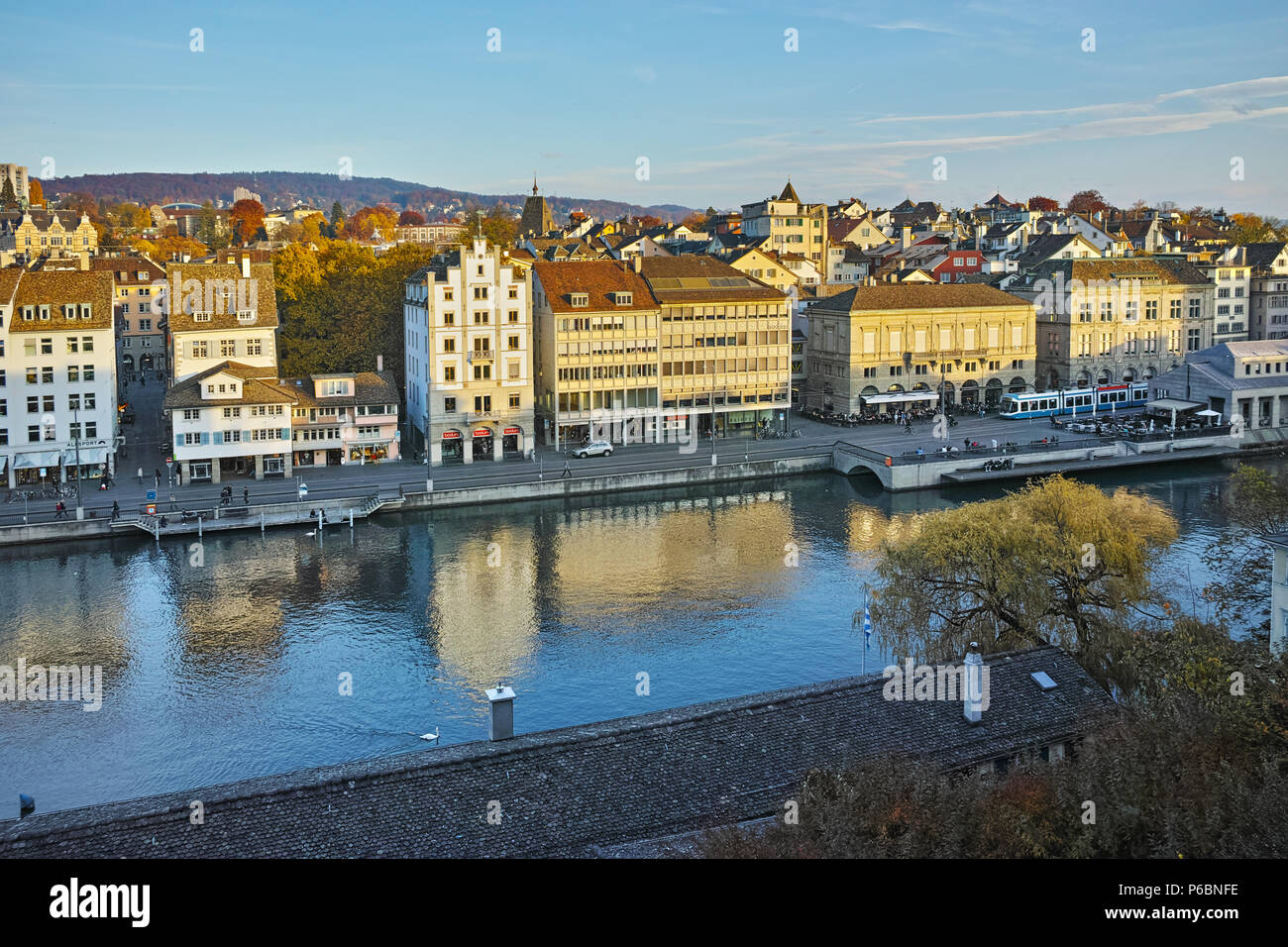 Zurich bridge swan hi-res stock photography and images - Alamy
