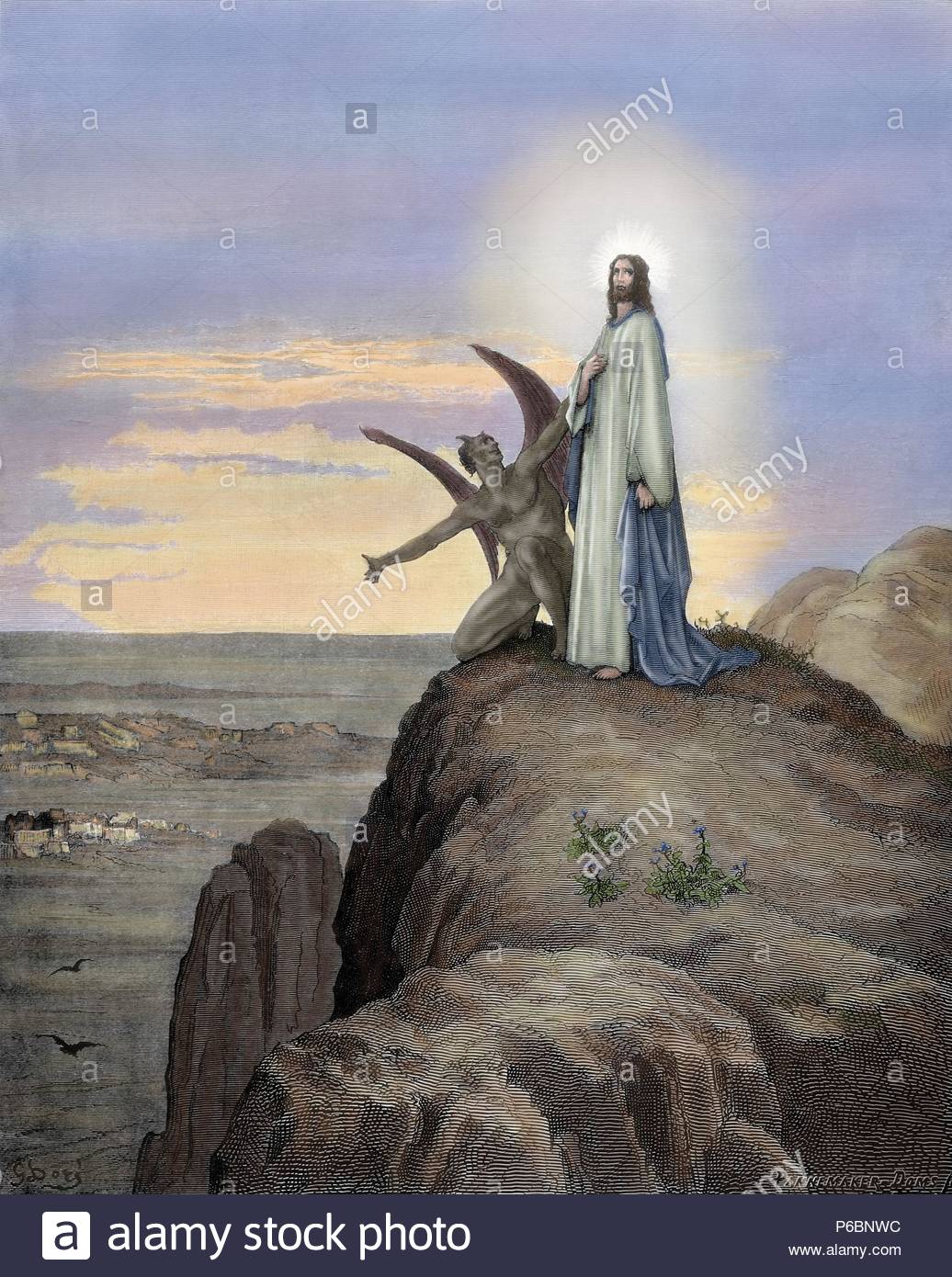 Bible Jesus Satan Mountain Stock Photos & Bible Jesus Satan Mountain ...
