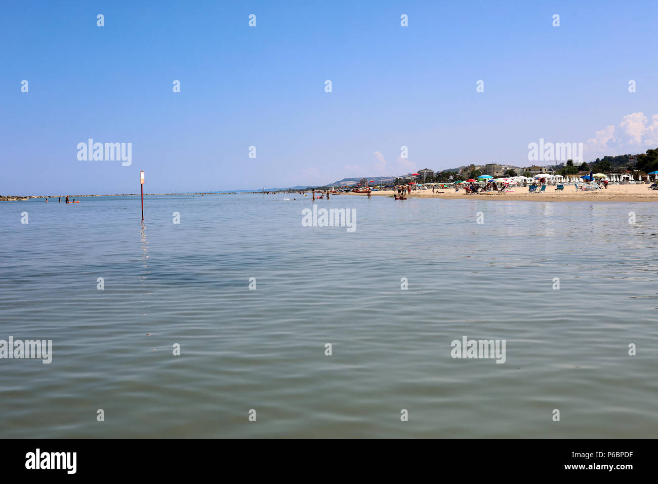 Roseto degli Abruzzi, Italy - June 21, 2017: Beach of Roseto degli ...