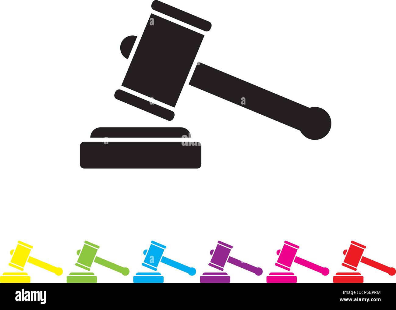 Gavel glyph icon vector. Law enforcement and criminal justice symbol ...