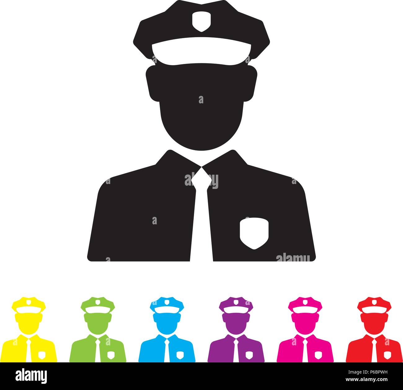 Policeman glyph icon vector. Law enforcement and criminal justice ...